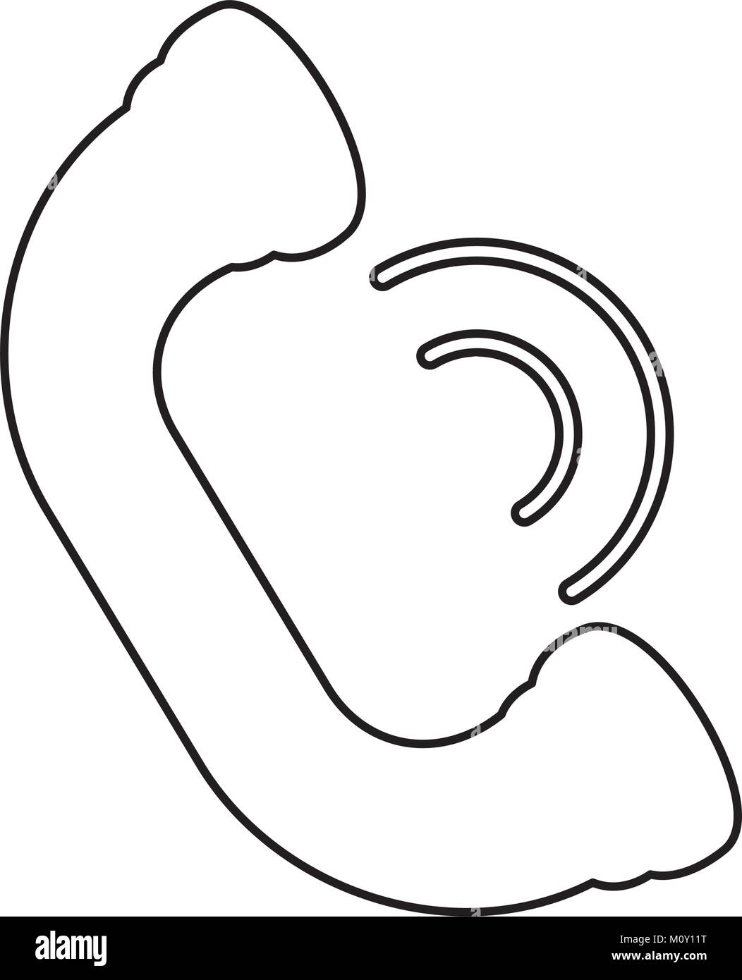 uncolored signal telephone vector illustration Stock Vector Image & Art ...