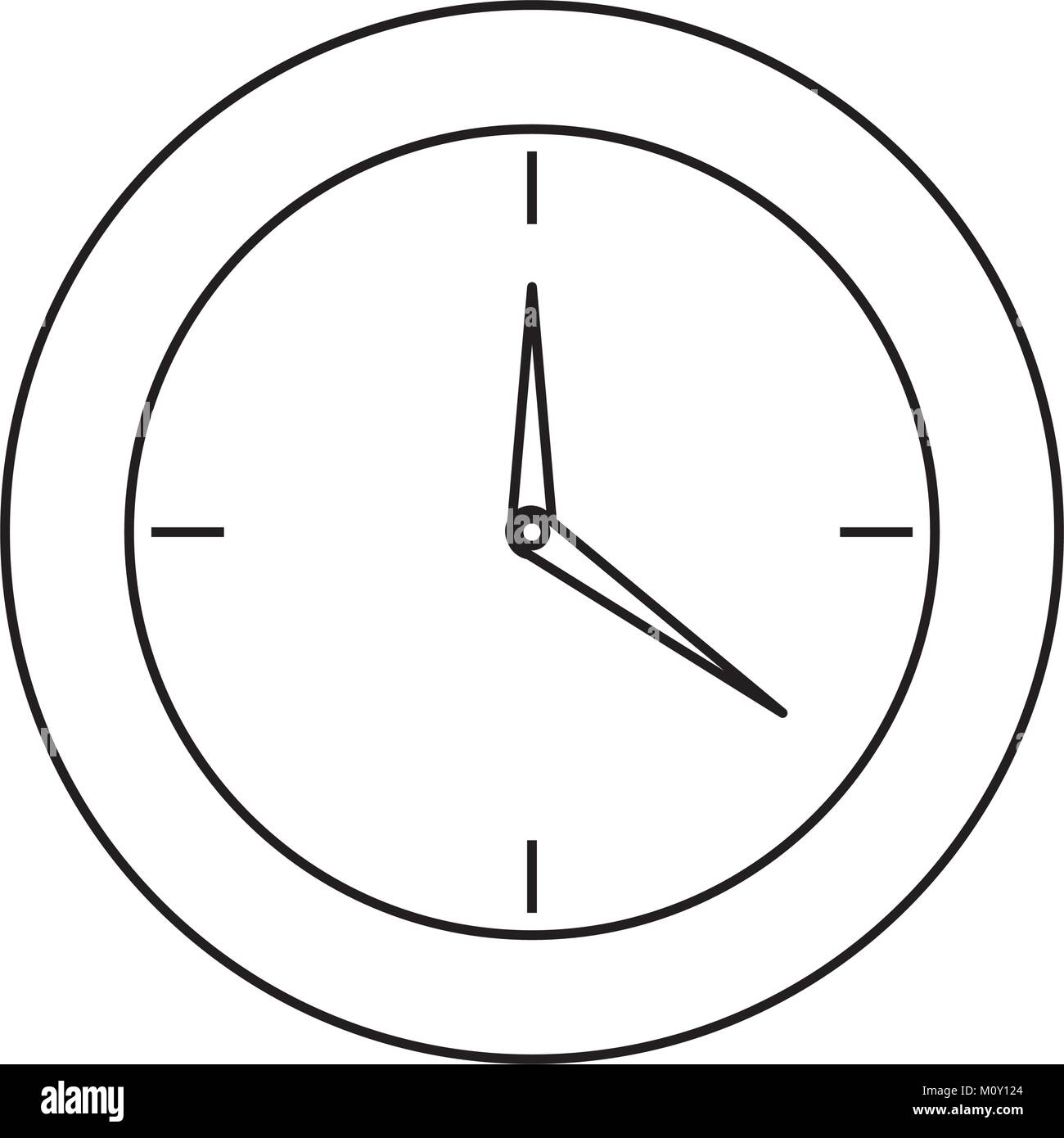 uncolored clock over white vector illustration Stock Vector Image & Art ...