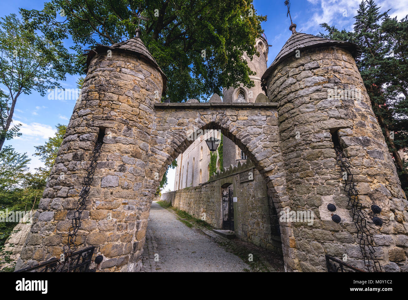 Gateway of Lesna Skala Castle (Forest Rock Castle), currently Social ...