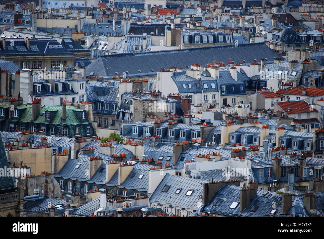 Typical Paris roof tops across the Paris skyline Stock Photo - Alamy