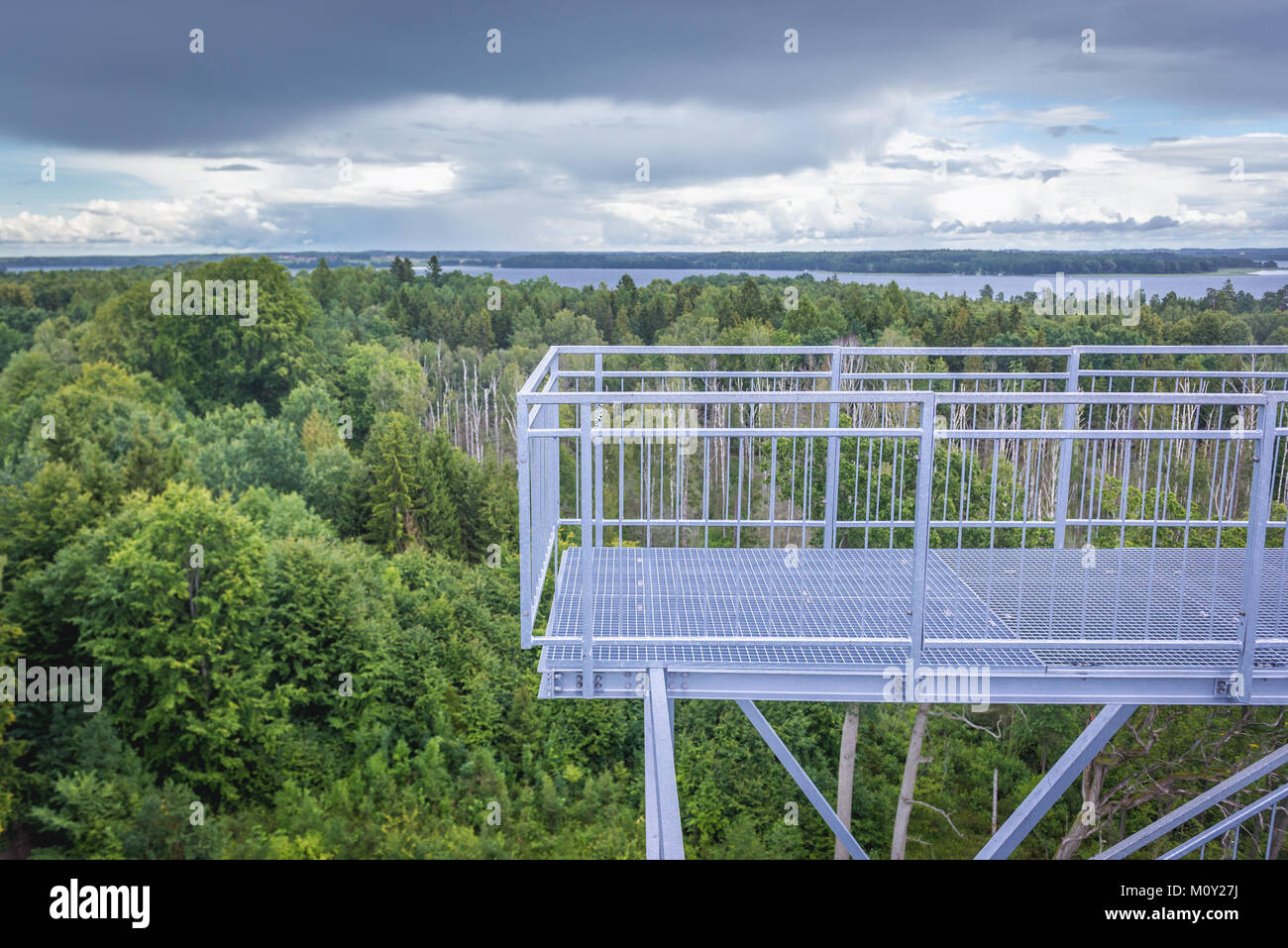 Aerial view from lookout tower in Mamerki (German: Mauerwald) bunker ...