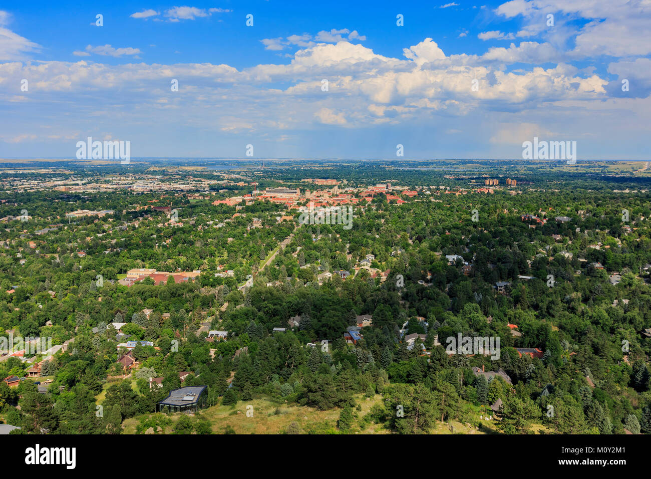 Aerial view of the beautiful Boulder cityscape, Colorado Stock Photo ...