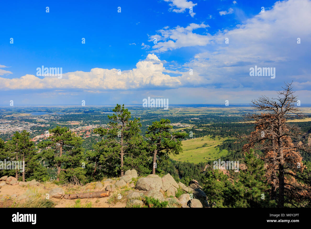 Aerial view of the beautiful Boulder cityscape, Colorado Stock Photo ...