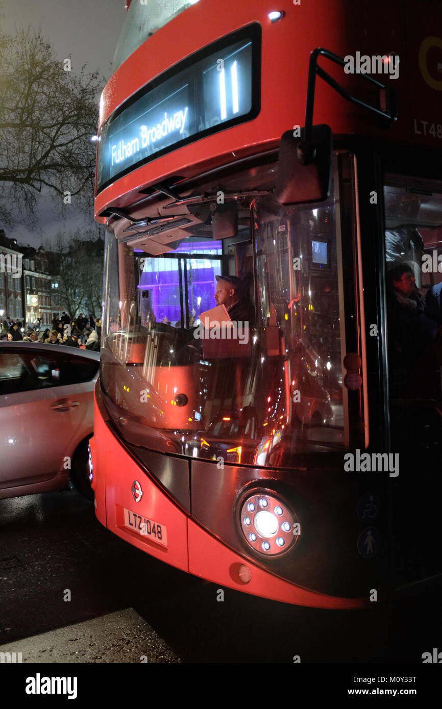 Driving double decker bus at night hi-res stock photography and images ...