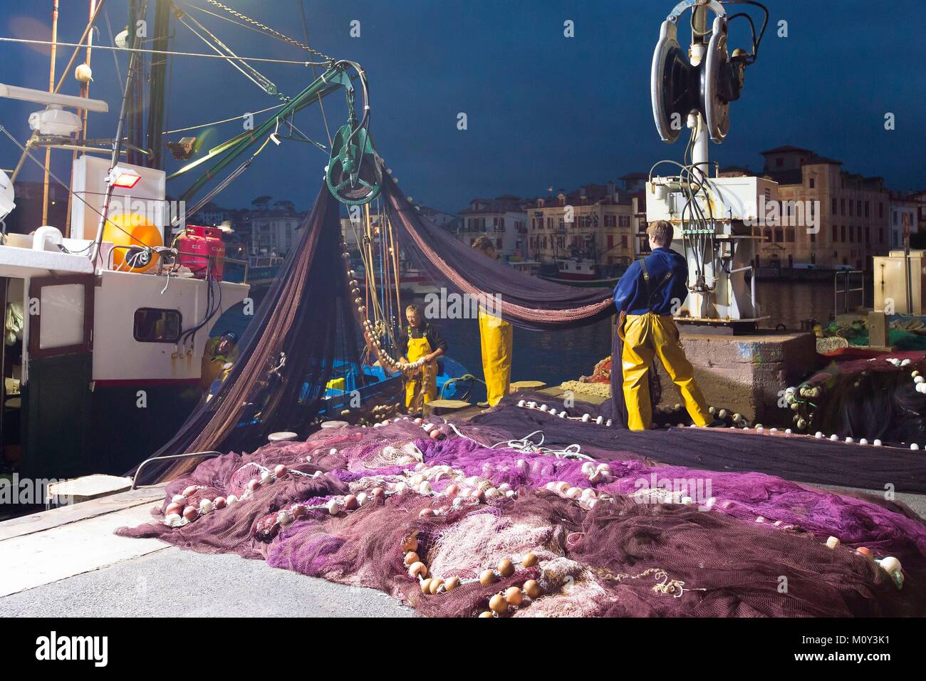 France,Pyrenees Atlantiques,Pays Basque,Saint Jean de Luz,fishing boat ...
