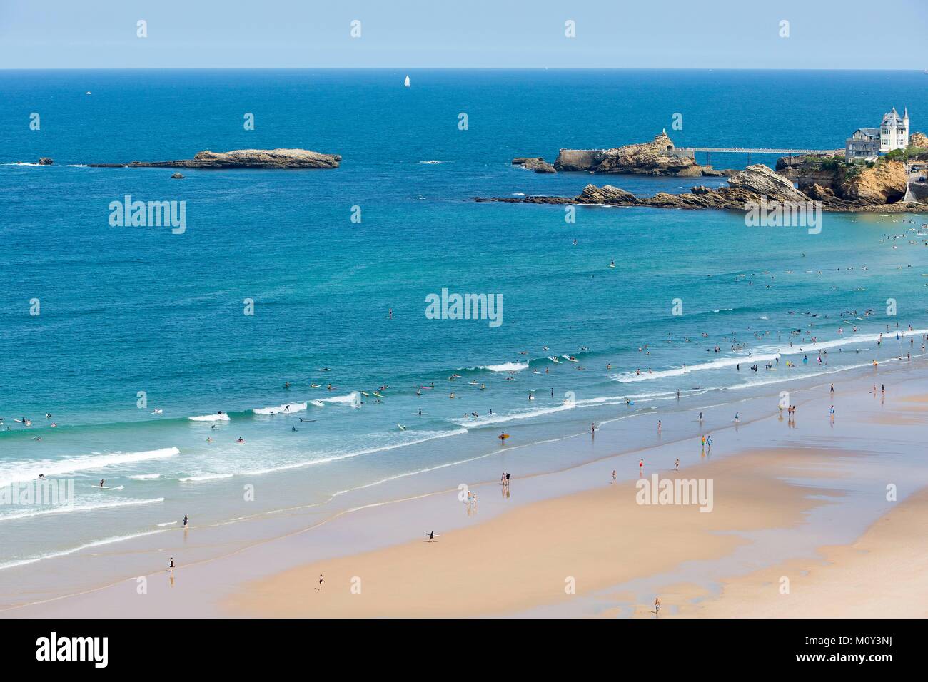 France,Pyrenees Atlantiques,Pays Basque,Biarritz,Cote des Basques beach ...