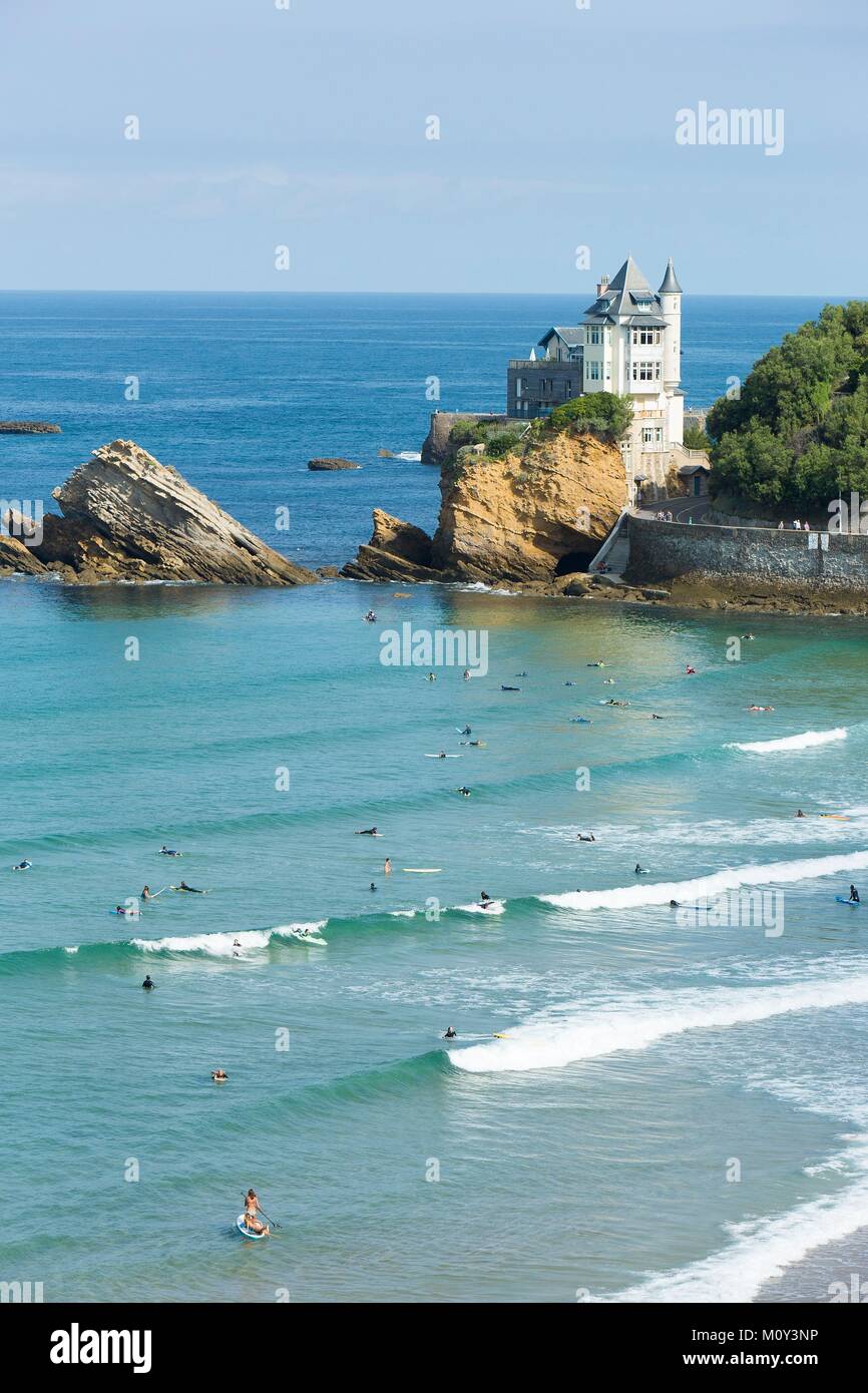 France,Pyrenees Atlantiques,Pays Basque,Biarritz,Cote des Basques beach ...