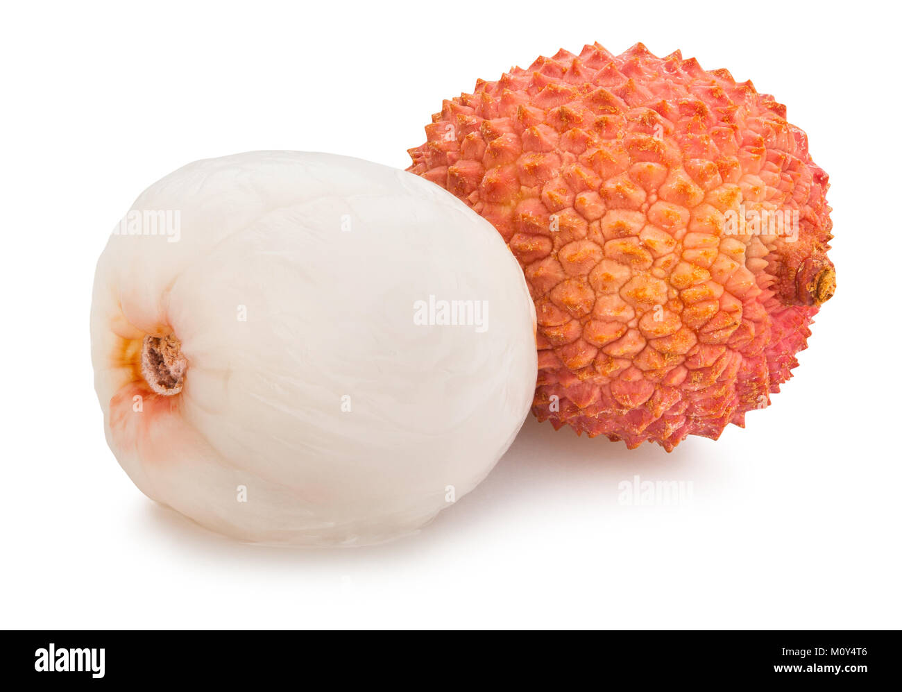 peeled lychee path isolated Stock Photo - Alamy