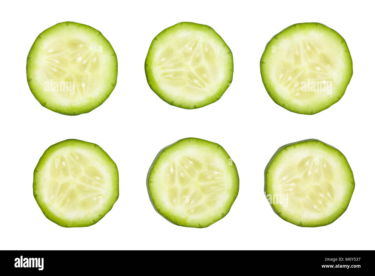 sliced cucumber path isolated Stock Photo - Alamy