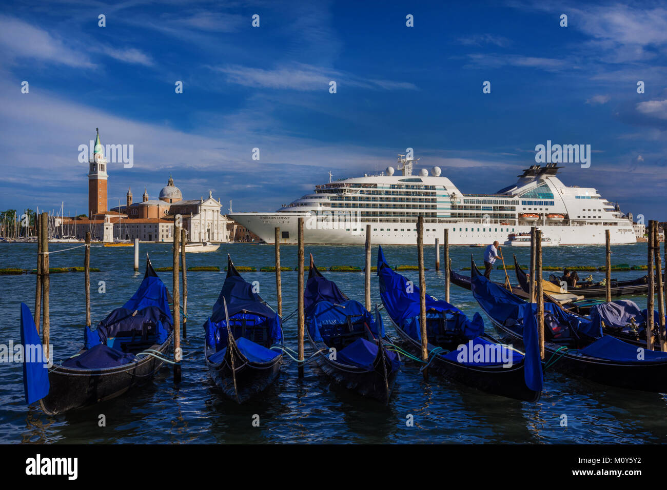 Giant cruise ship inside Venetian Lagoon. A very big issue for the ...
