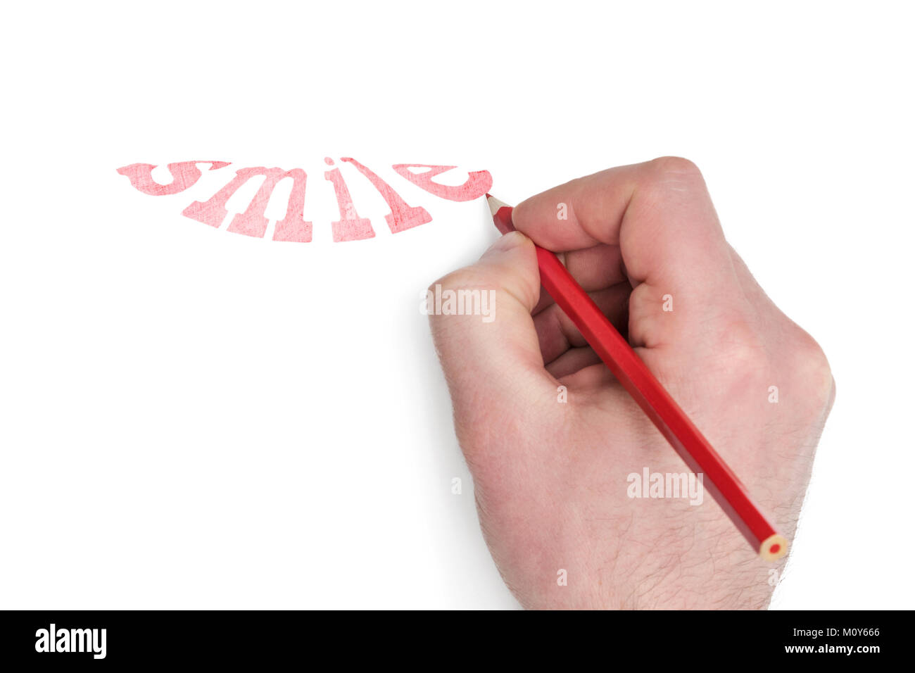 Man hand writing a smile Stock Photo - Alamy