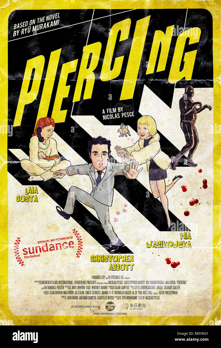 PIERCING, poster, from left, Laia Costa, Christopher Abbott, Mia ...