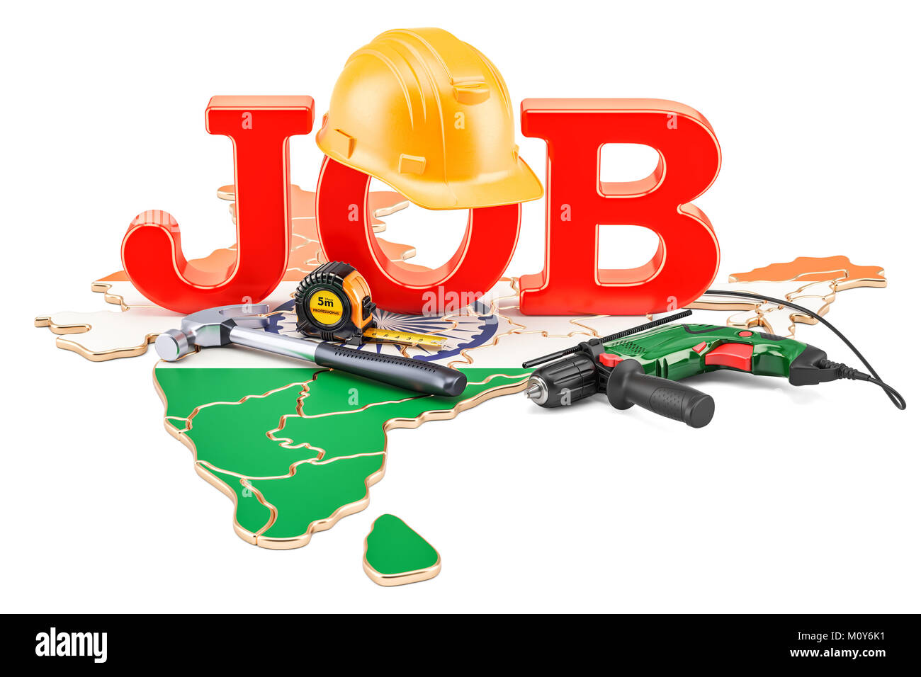 Job Vacancies in India concept, 3D rendering isolated on white ...