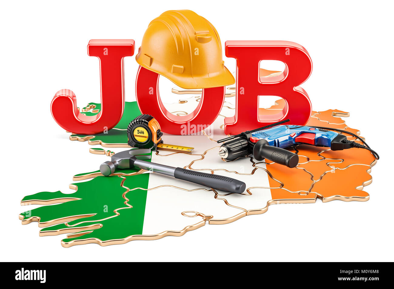 Job Vacancies in Ireland concept, 3D rendering isolated on white ...