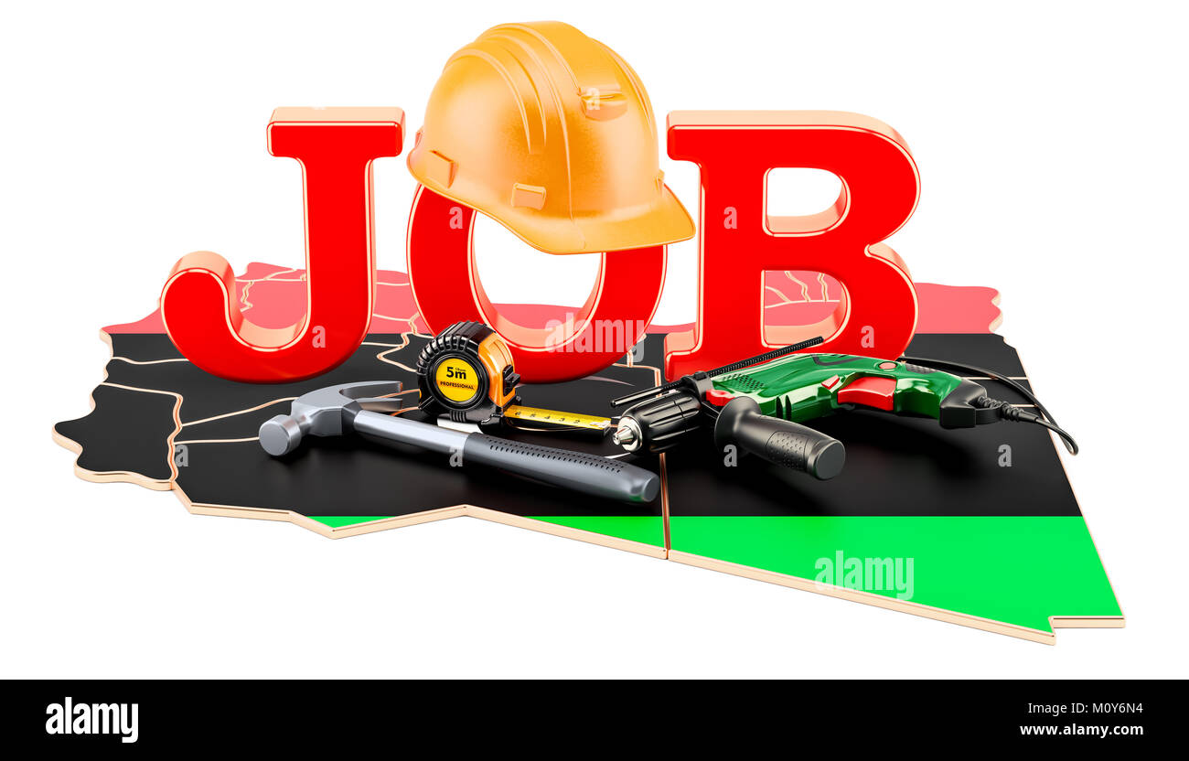 Job Vacancies in Libya concept, 3D rendering isolated on white ...