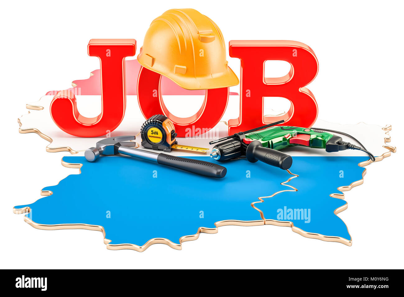 Job Vacancies in Luxembourg concept, 3D rendering isolated on white ...