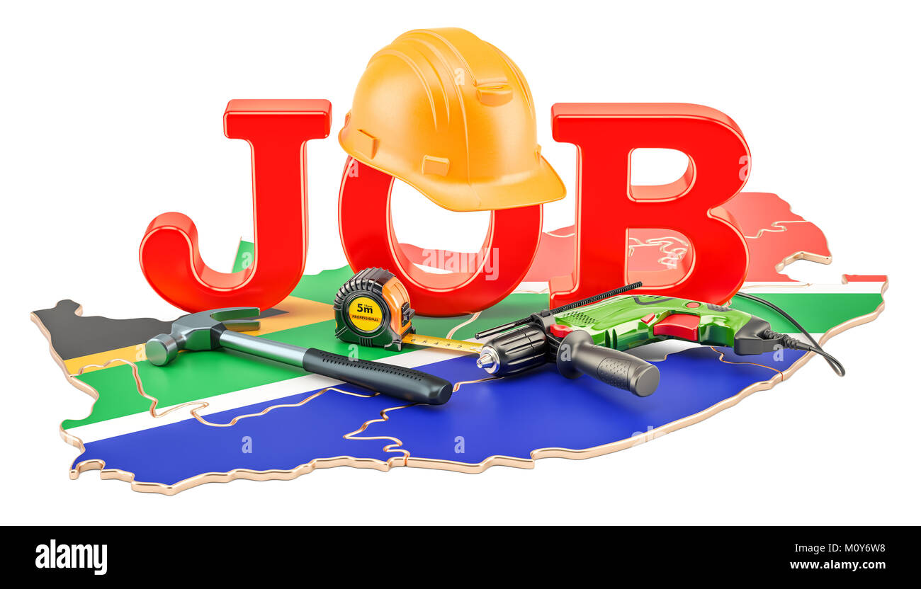 Job Vacancies in South Africa concept, 3D rendering isolated on white ...