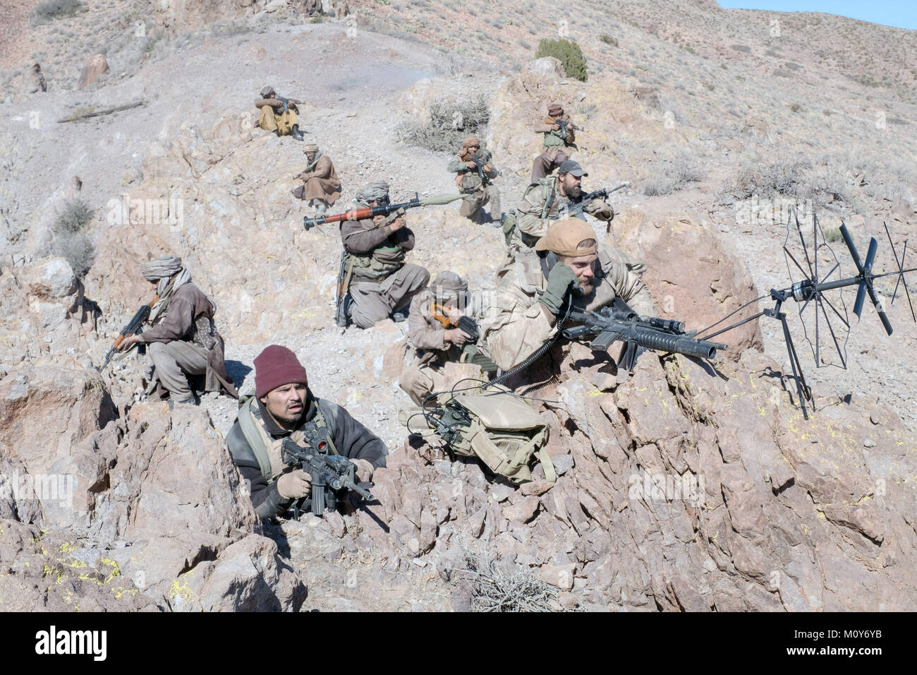 12 STRONG, front, from left: Michael Pena, Geoff Stults, 2018. ph ...