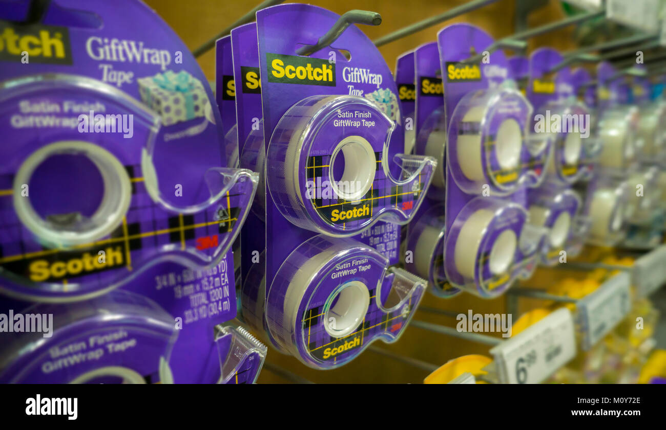 A display of Scotch tape manufactured by 3M in a store in New York on ...