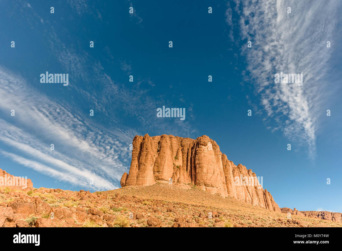 View on rocks by Djebel Saghro in mountain landscape in Morocco Stock ...