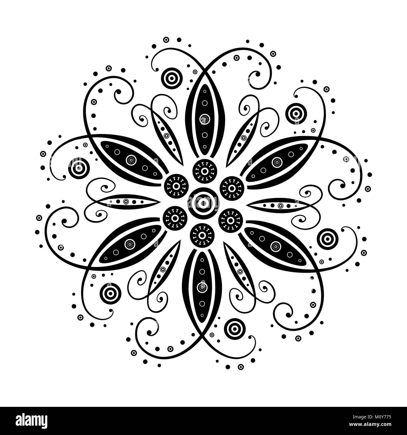 Floral element of design. Vector illustration of beautiful ornamental ...