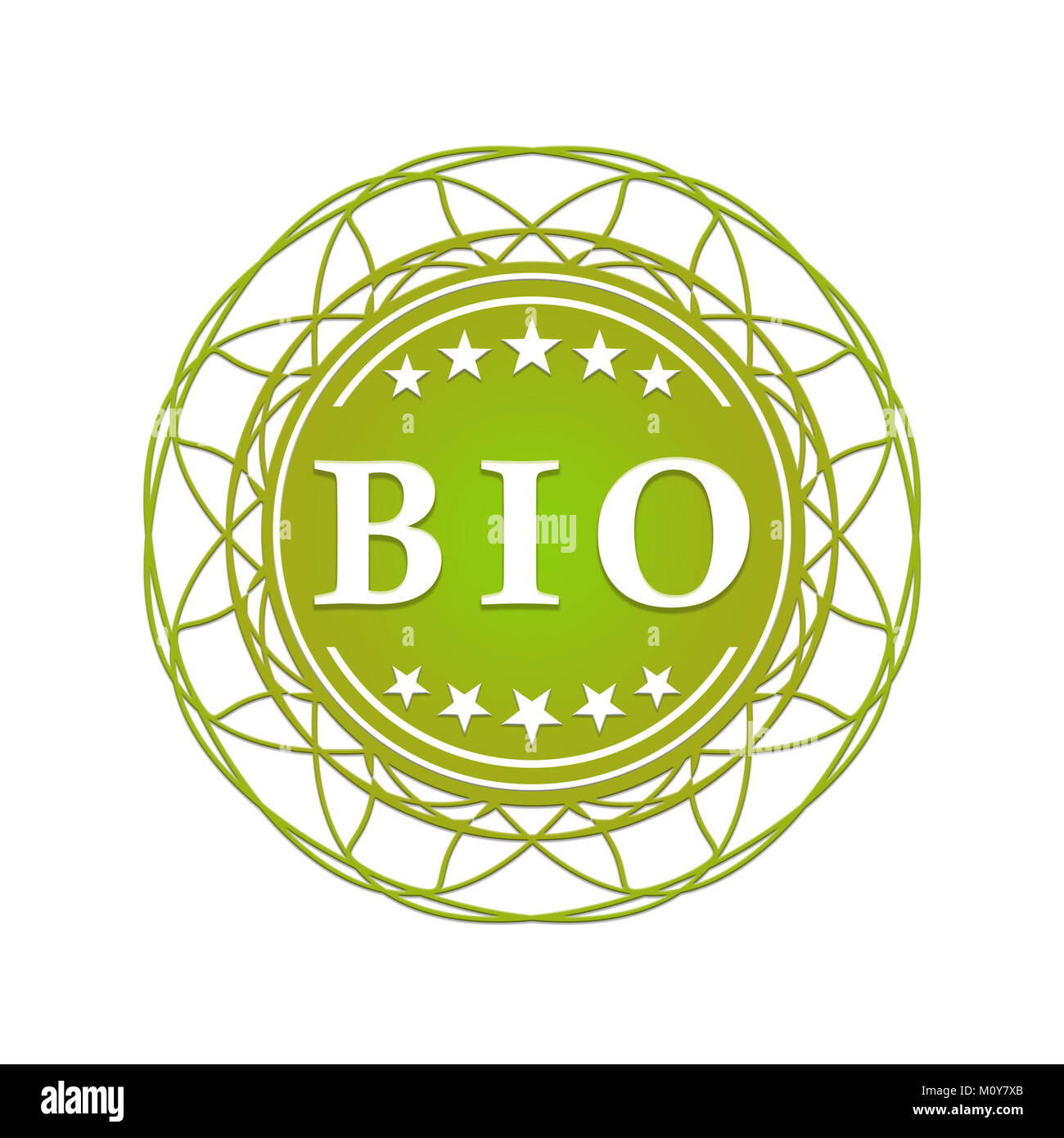 Illustration of a bio label on a white background Stock Photo - Alamy