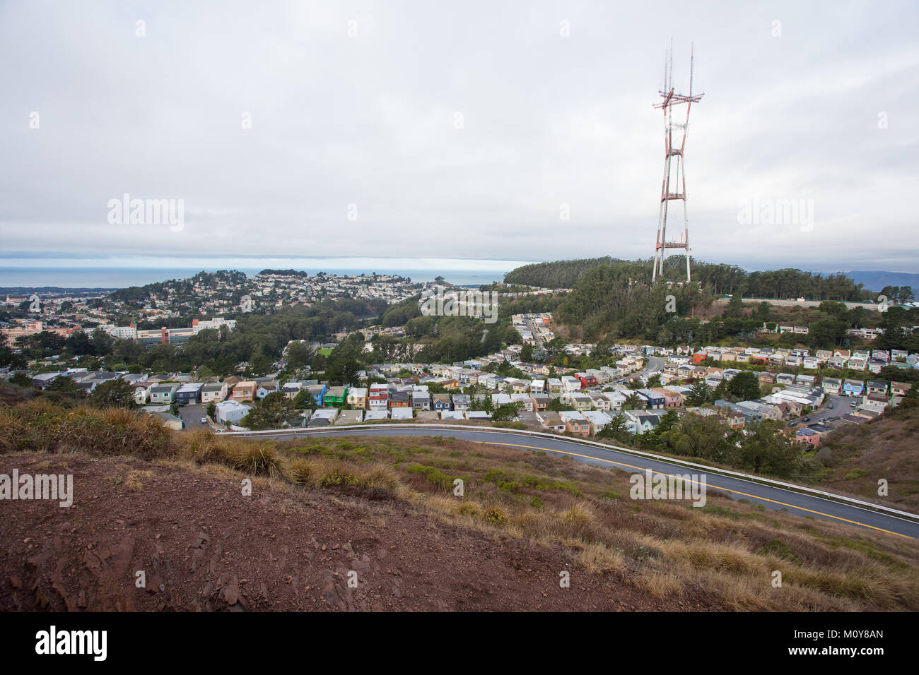 Twin Peaks San Francisco Cell Tower Stock Photo - Alamy