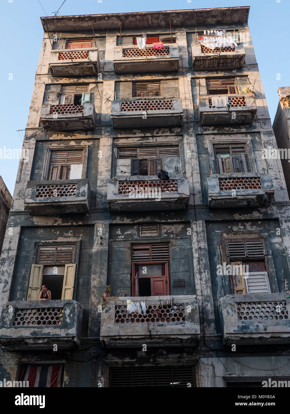 Decrepit soviet style building in Havana, Cuba Stock Photo - Alamy