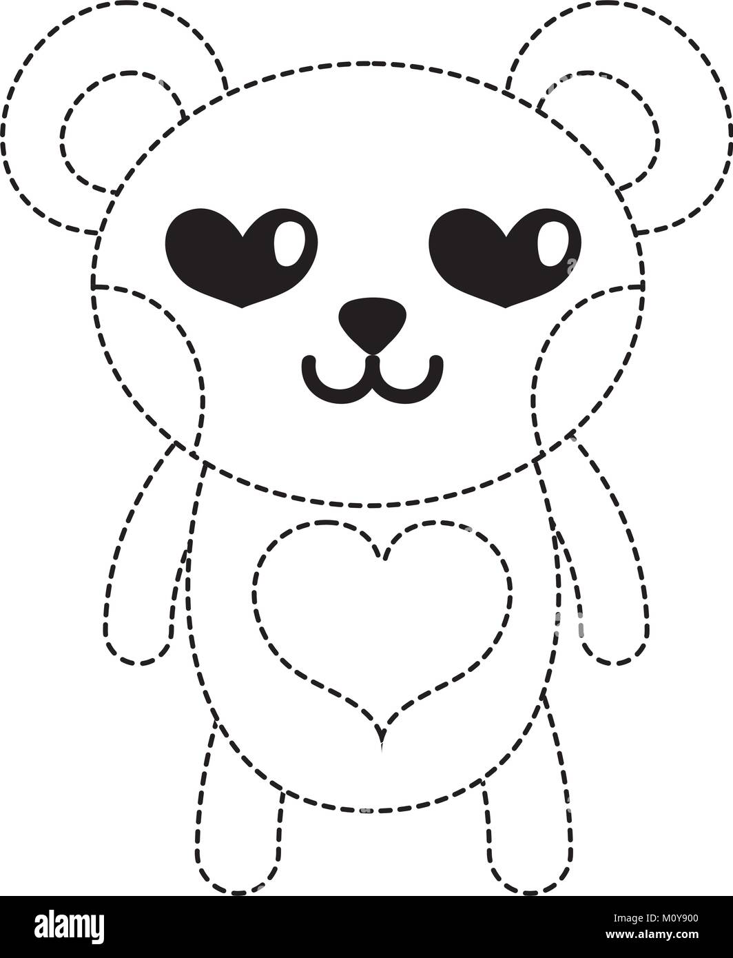 dotted shape enamored bear cute wild animal Stock Vector Image & Art ...