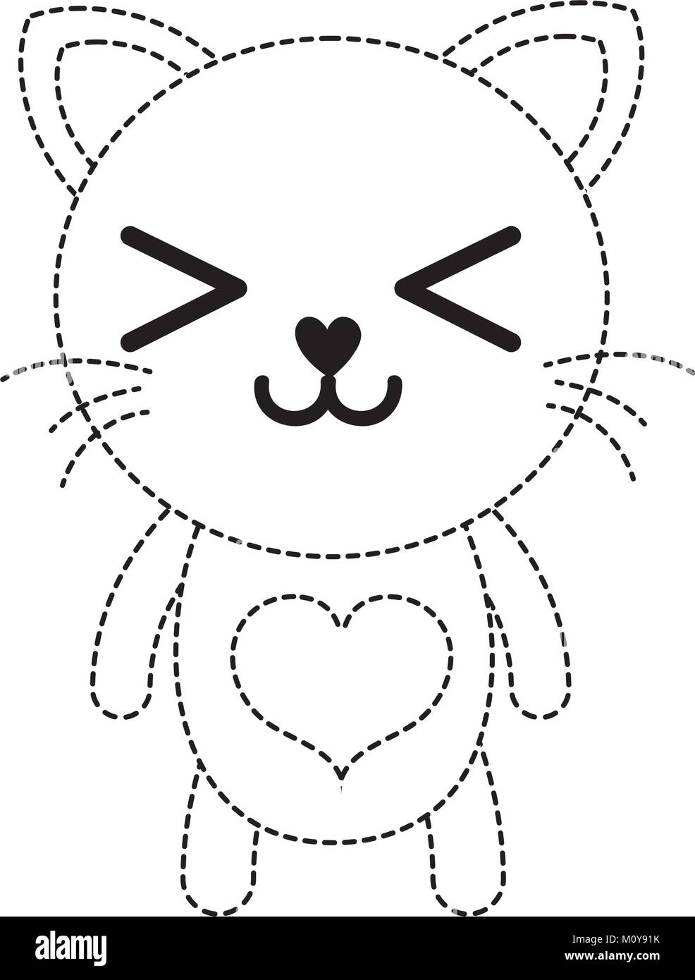 dotted shape happy cat cute feline animal Stock Vector Image & Art - Alamy
