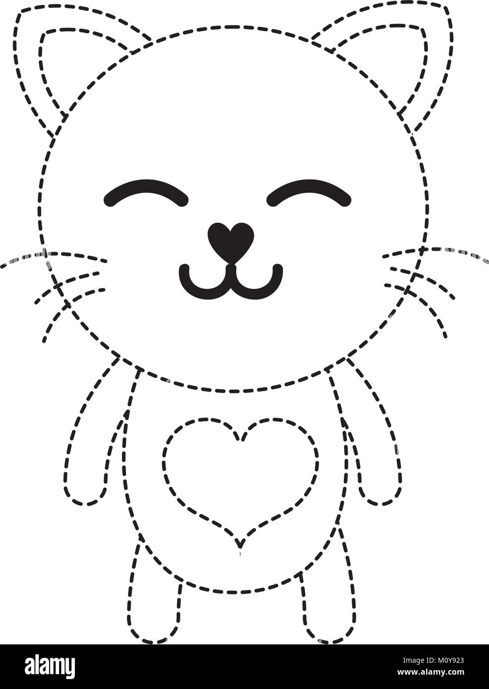 dotted shape sleeping cat cute feline animal Stock Vector Image & Art ...