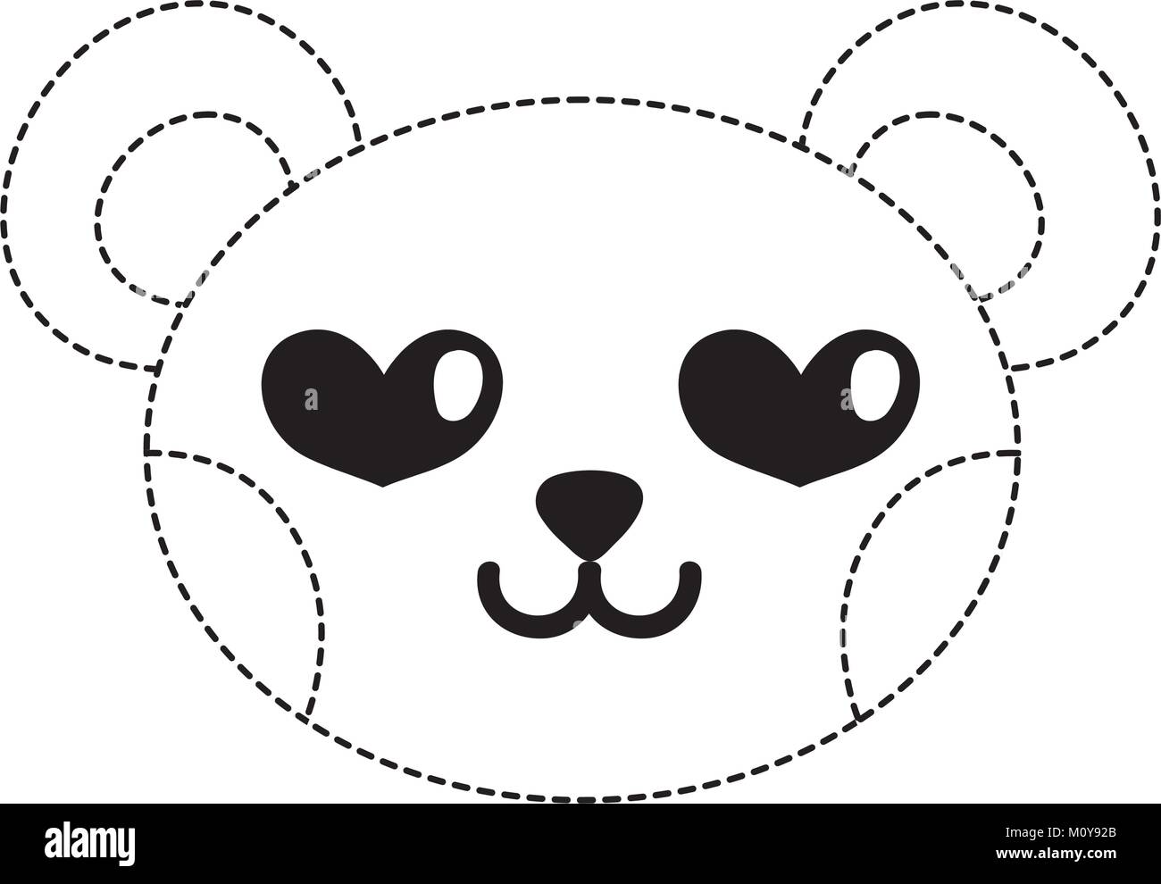 dotted shape enamored bear head cute animal Stock Vector Image & Art ...