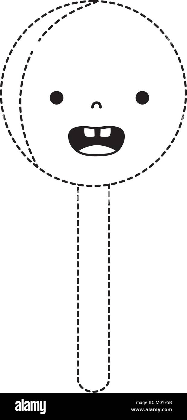 dotted shape smile circle ice lolly kawaii Stock Vector Image & Art - Alamy