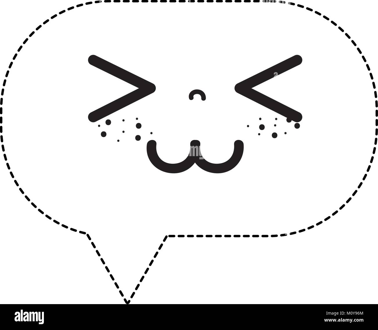 dotted shape happy chat bubble kawaii cartoon Stock Vector Image & Art ...