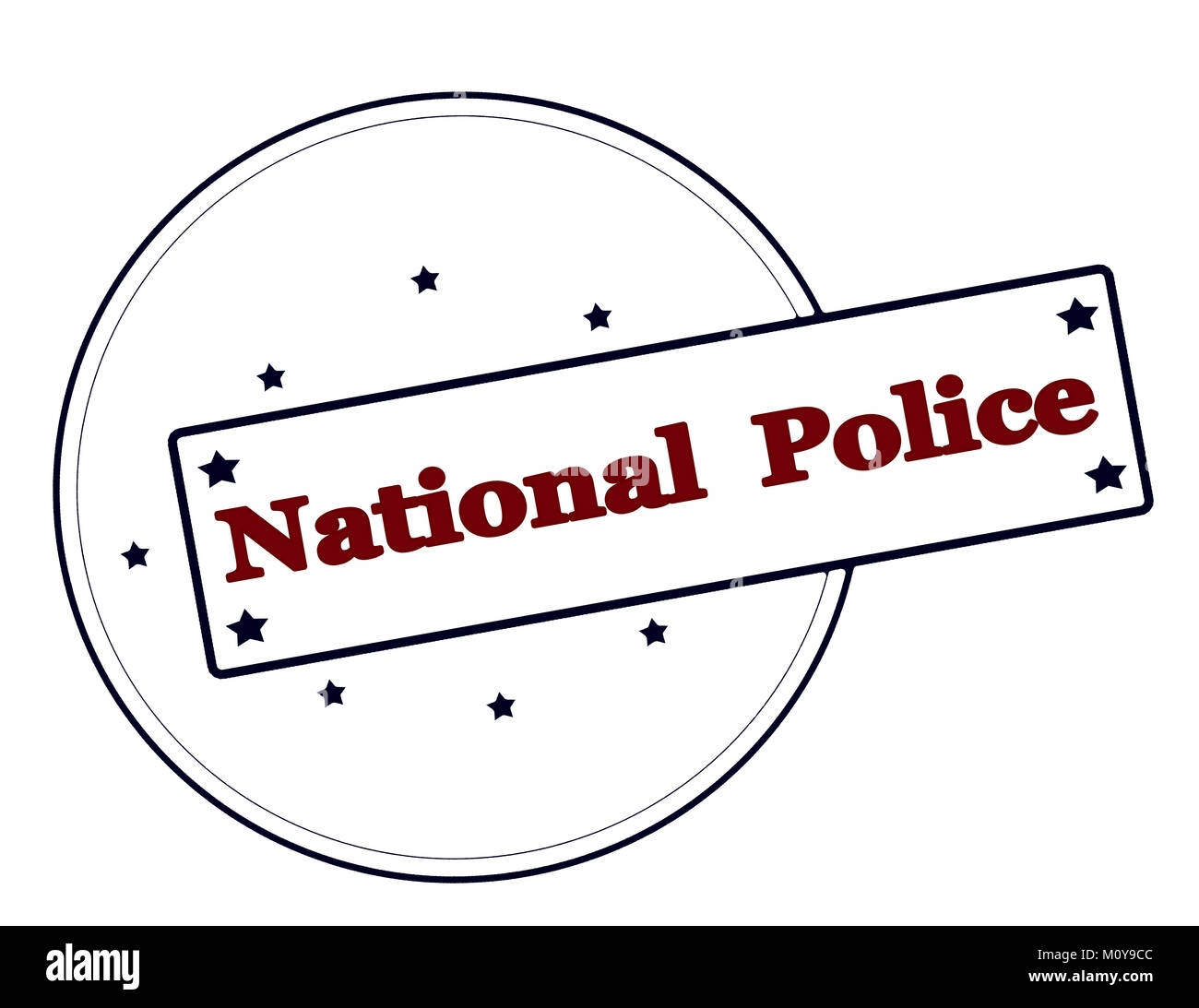 Rubber stamp with text national police inside, vector illustration ...