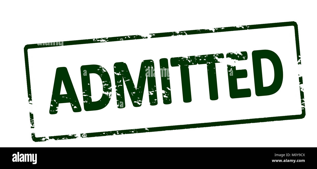 Rubber stamp with word admitted inside, vector illustration Stock Photo ...