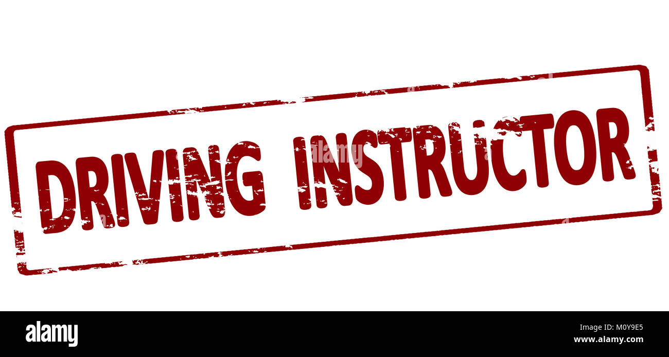 Rubber stamp with text driving instructor inside, vector illustration ...