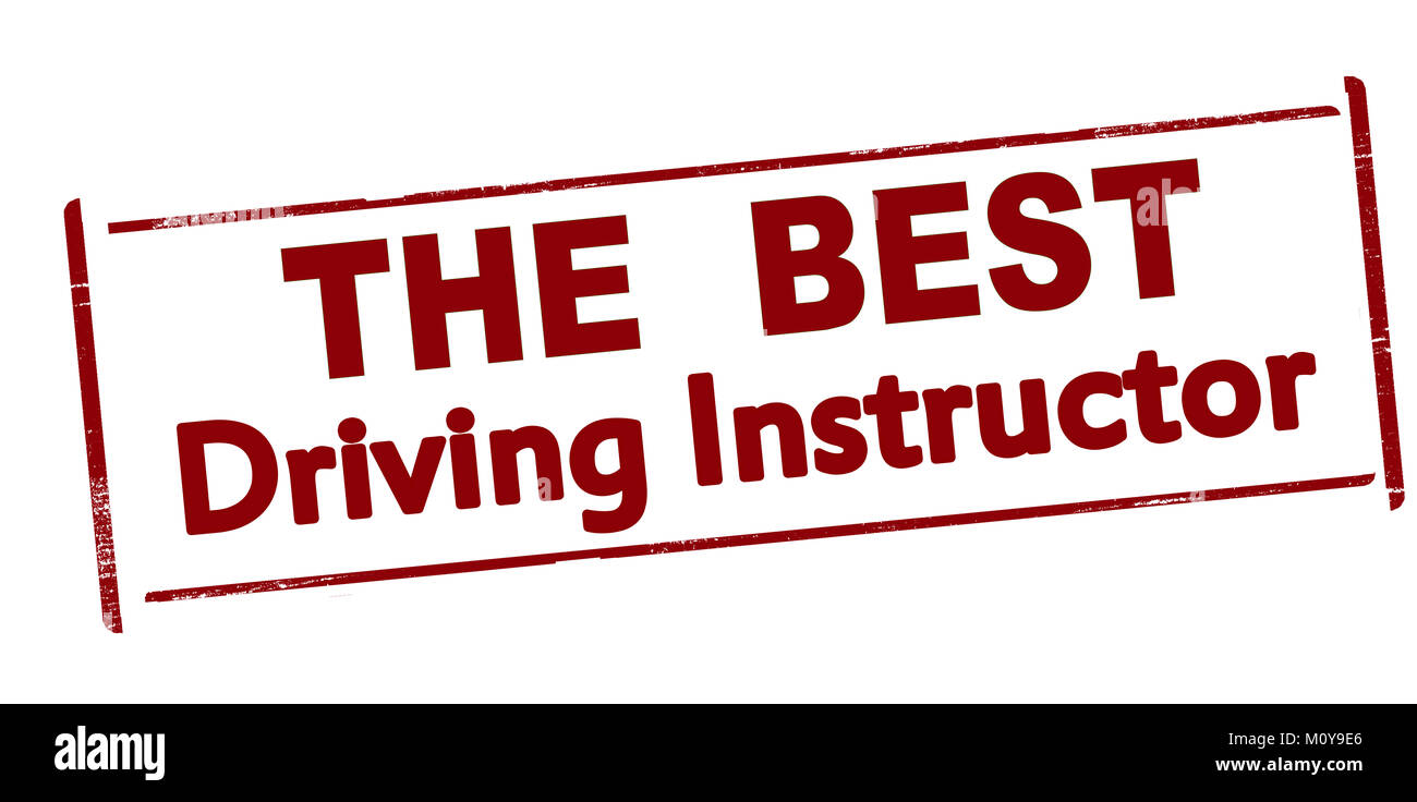 Rubber stamp with text the best driving instructor inside, vector ...