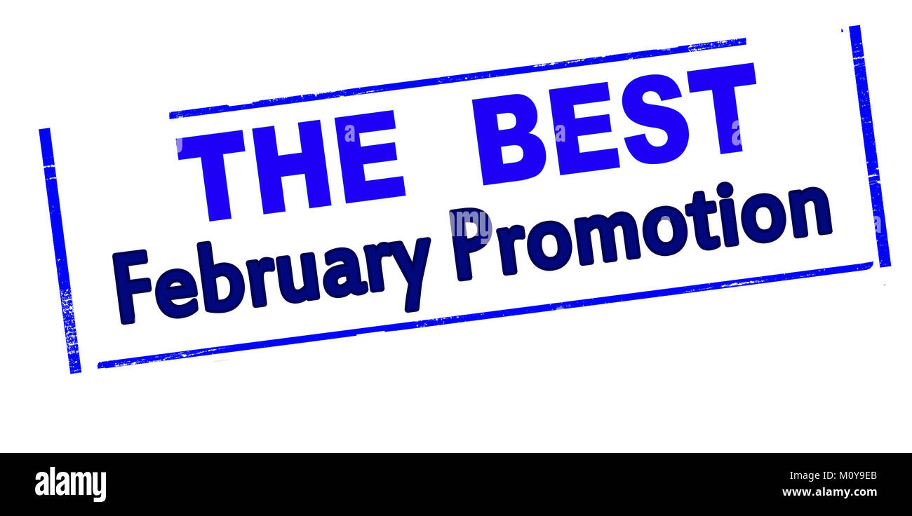 Rubber stamp with text the best February promotion inside, vector ...