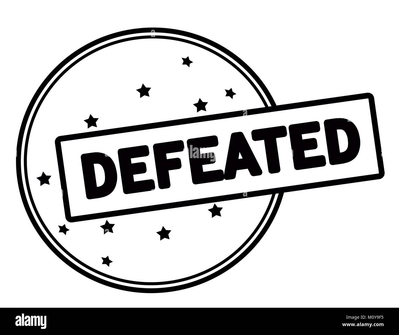 Rubber stamp with word defeated inside, vector illustration Stock Photo ...