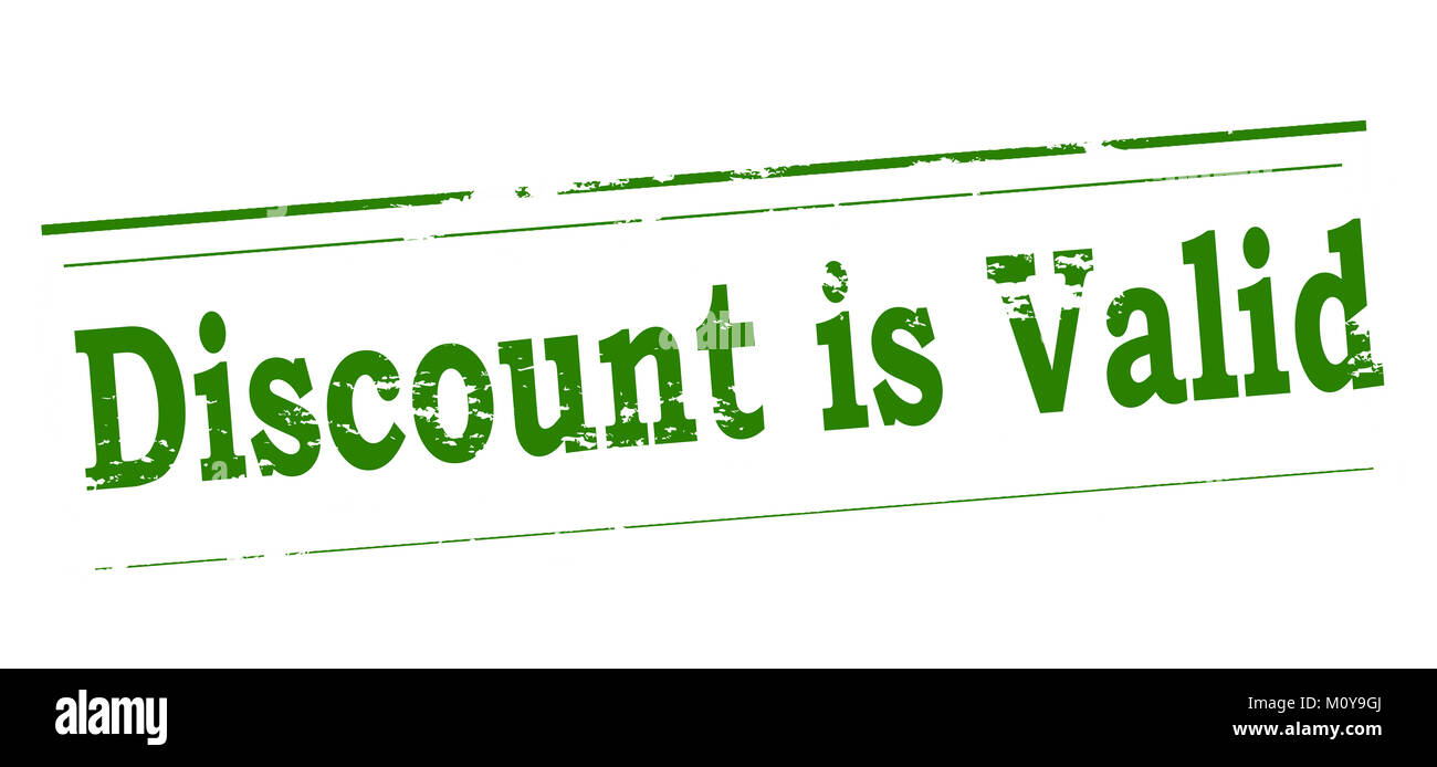 Rubber stamp with text discount is valid inside, vector illustration ...