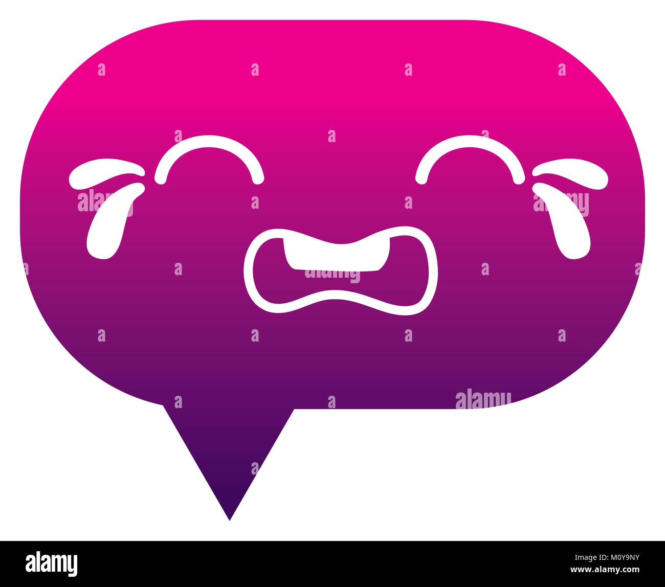 silhouette crying chat bubble kawaii cartoon Stock Vector Image & Art ...