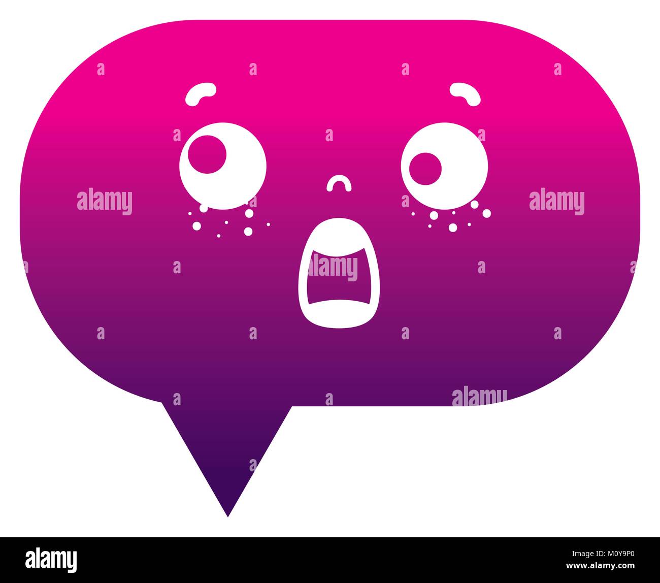 silhouette surprised chat bubble kawaii cartoon Stock Vector Image ...