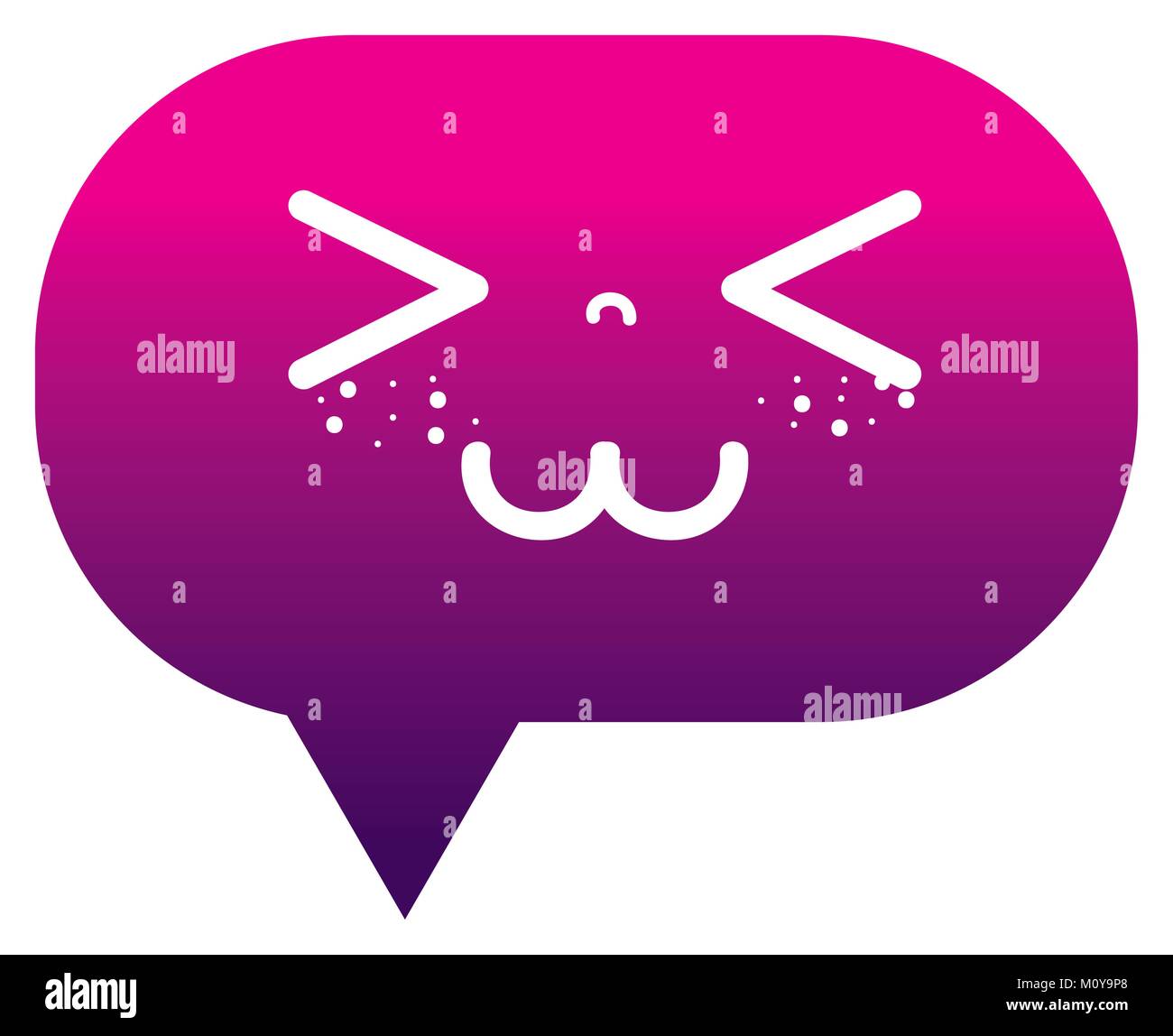 silhouette happy chat bubble kawaii cartoon Stock Vector Image & Art ...