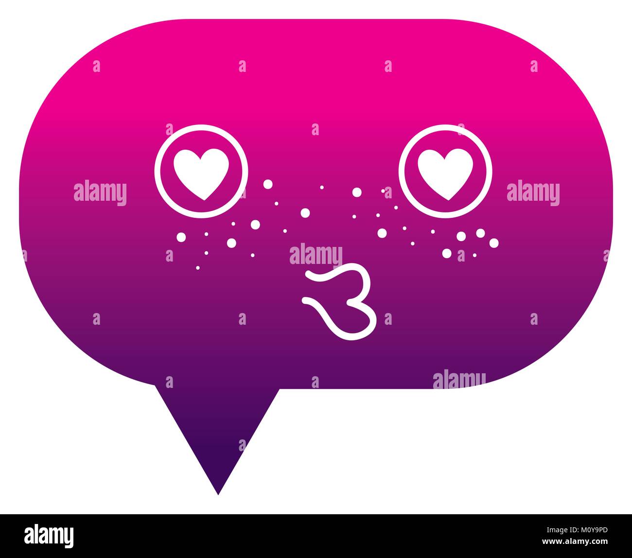 silhouette enamored chat bubble kiss kawaii cartoon Stock Vector Image ...