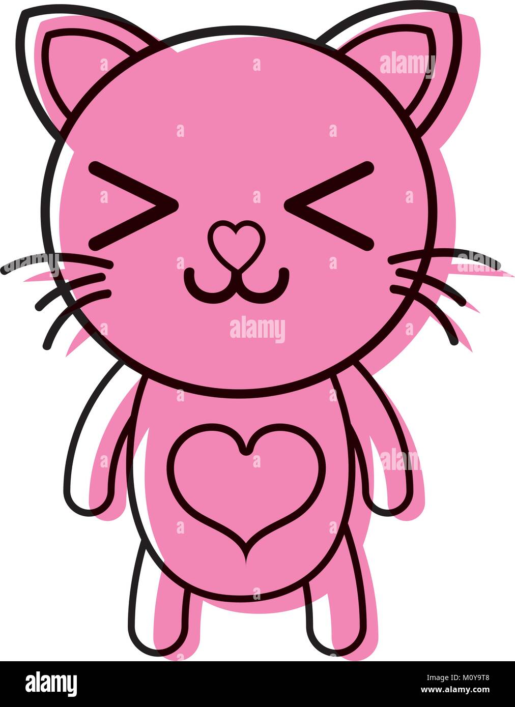 color happy cat cute feline animal Stock Vector Image & Art - Alamy