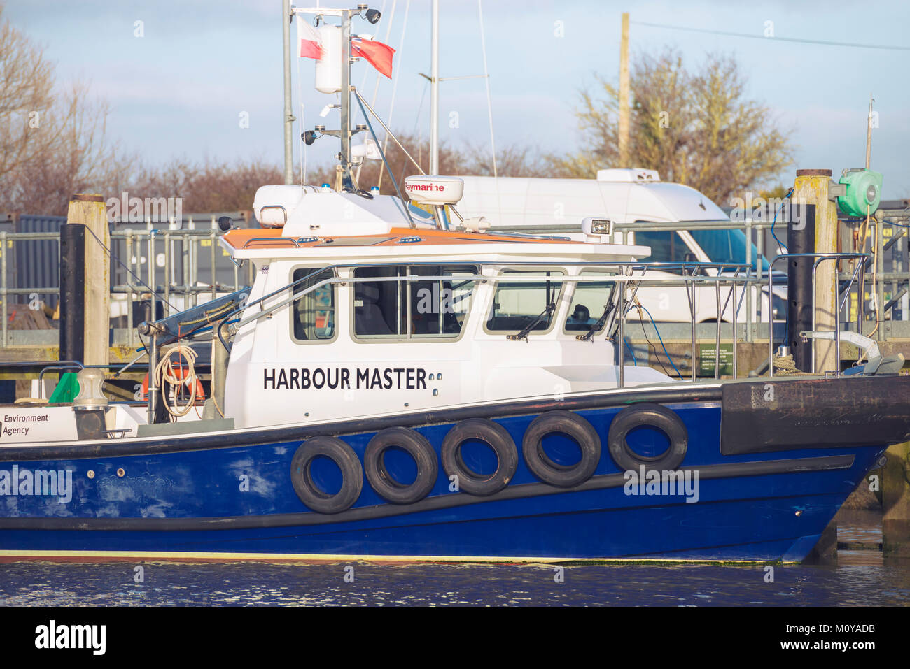 Harbour masters boat Stock Photo - Alamy