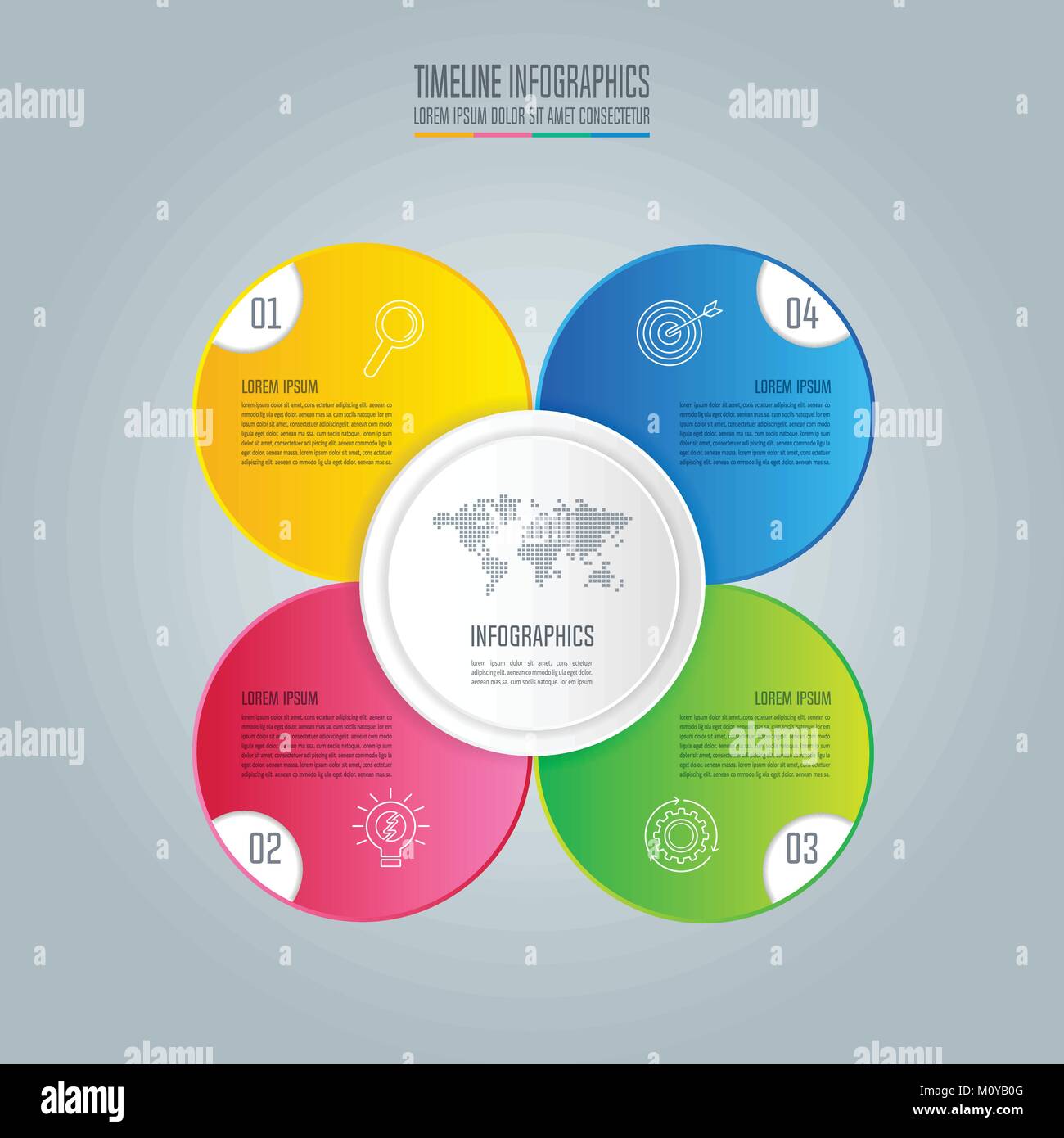 Creative concept for infographic with 4 options, parts or processes ...