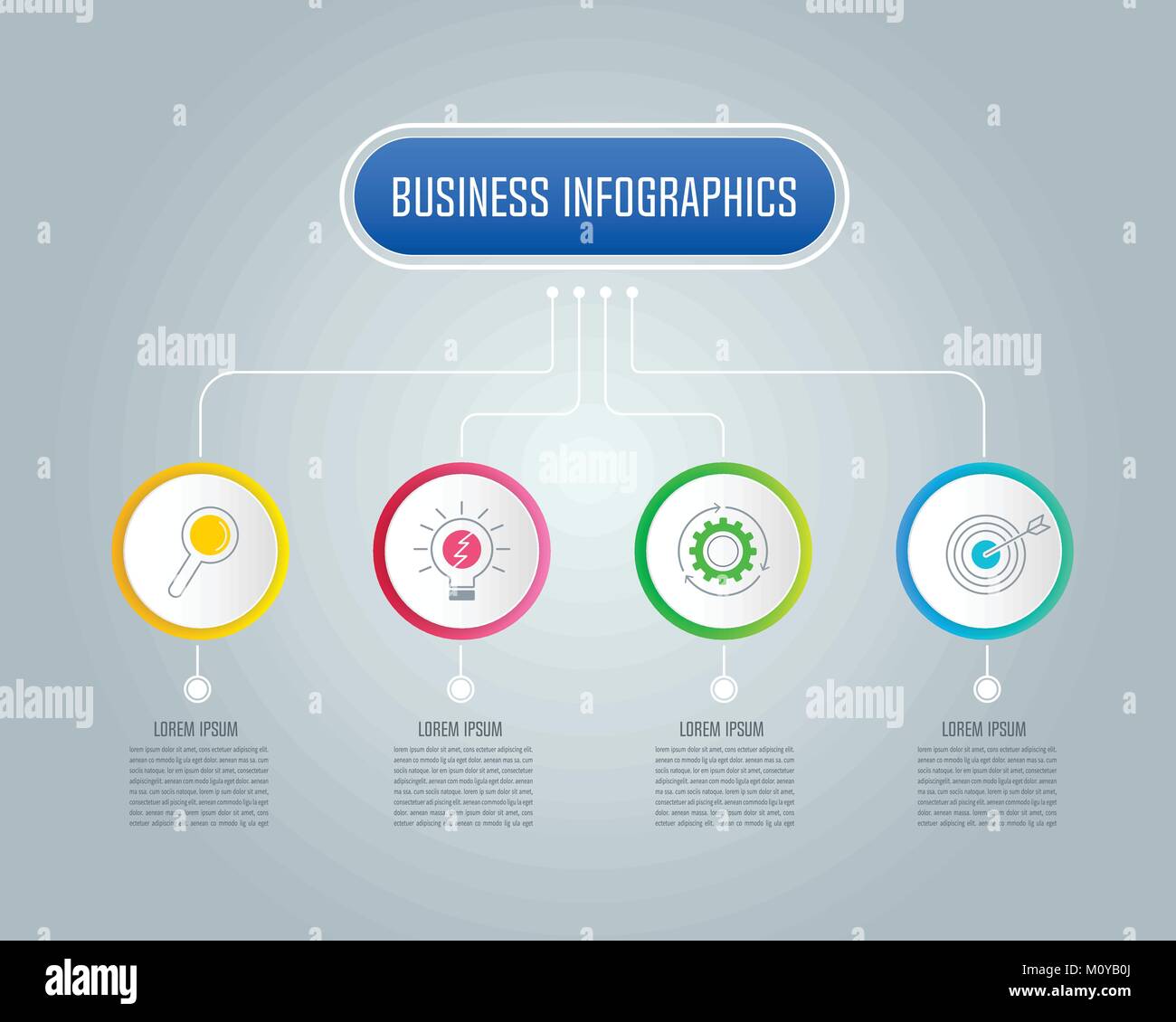 Creative concept for infographic with 4 options, parts or processes ...