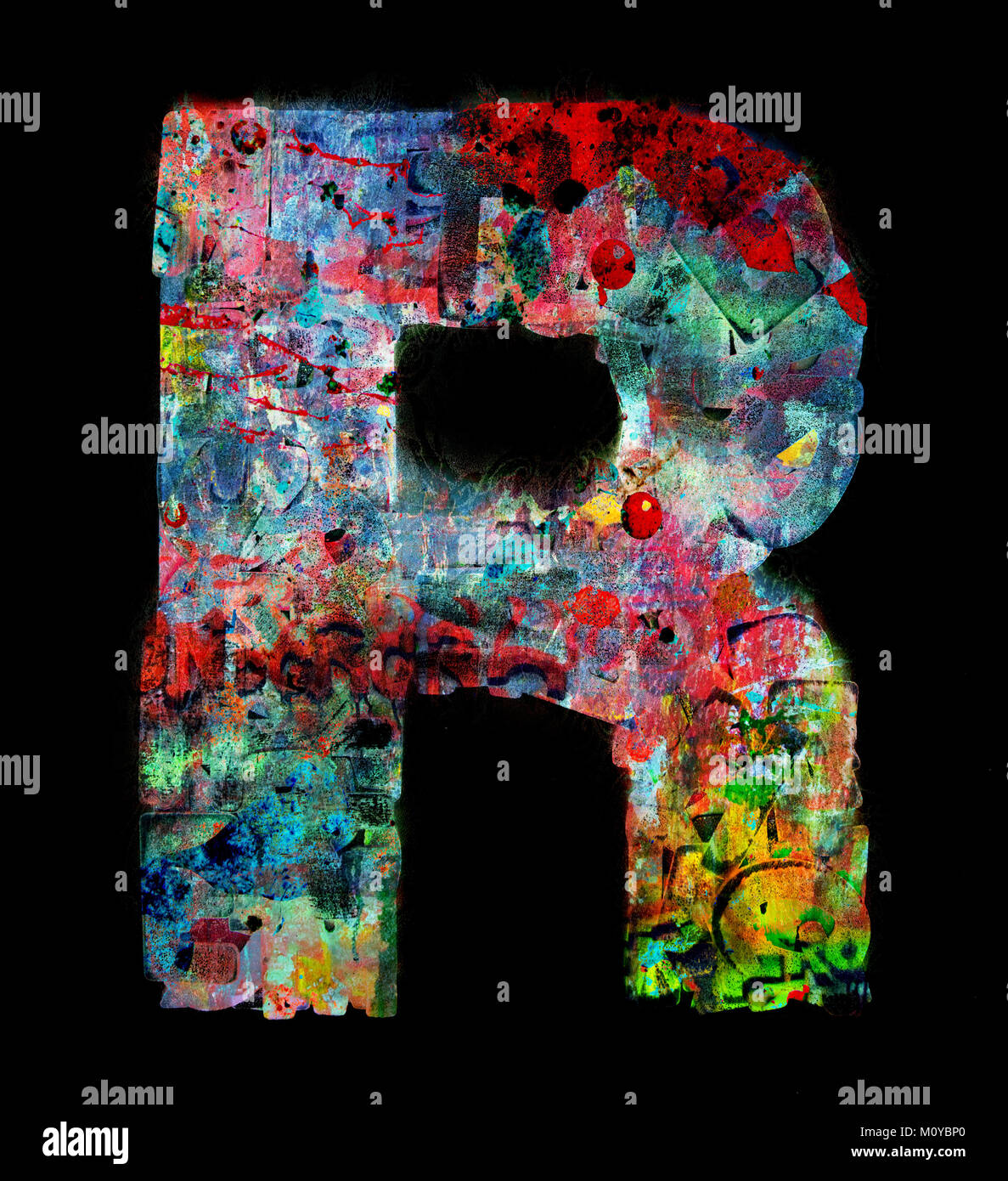 lots of small wooden letters to make up the letter R Stock Photo - Alamy